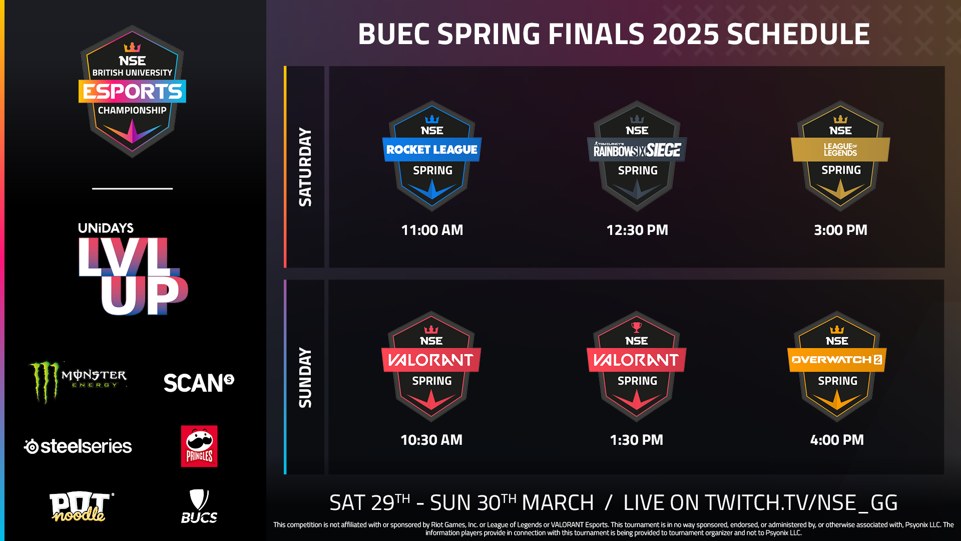 BUEC Spring 2025 Finals - Sunday Schedule & Preview | National Student ...
